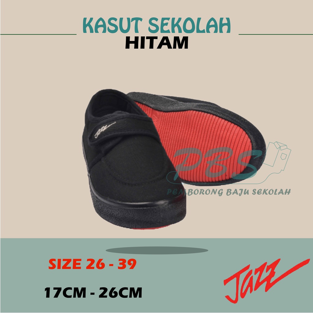 Kasut Sekolah Hitam 1 Lekat (204-031BK / 306-031BK) Jenama Pallas Jazz ...