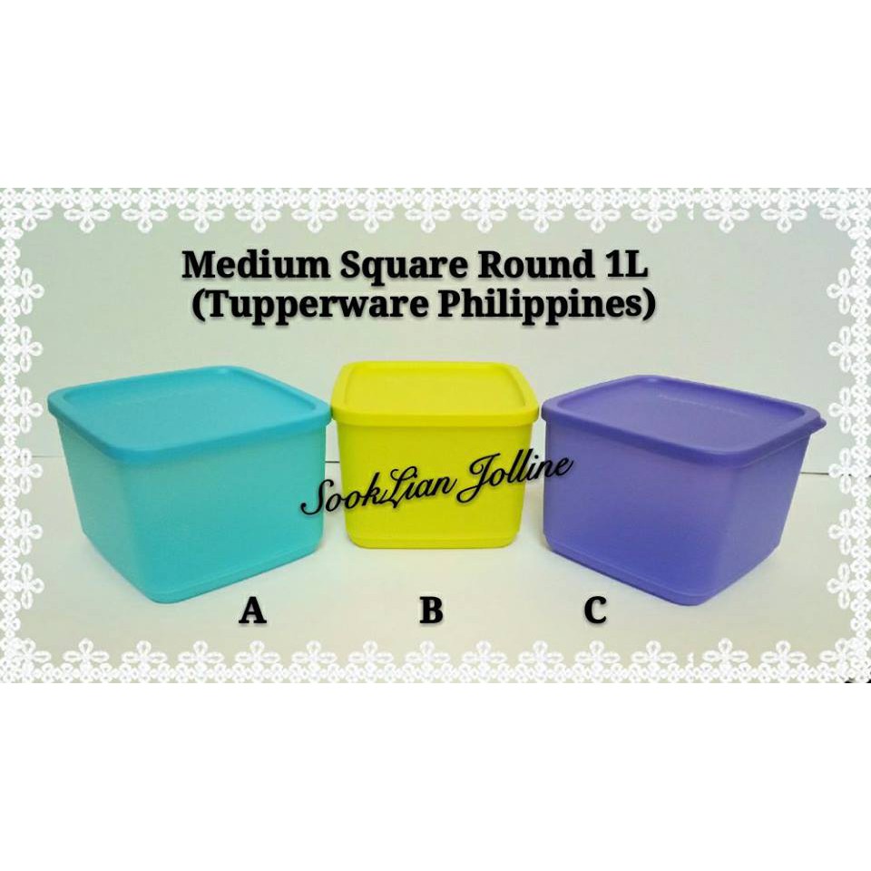 Tupperware Medium Square Round 1L (Tupperware Philippines) | Shopee ...