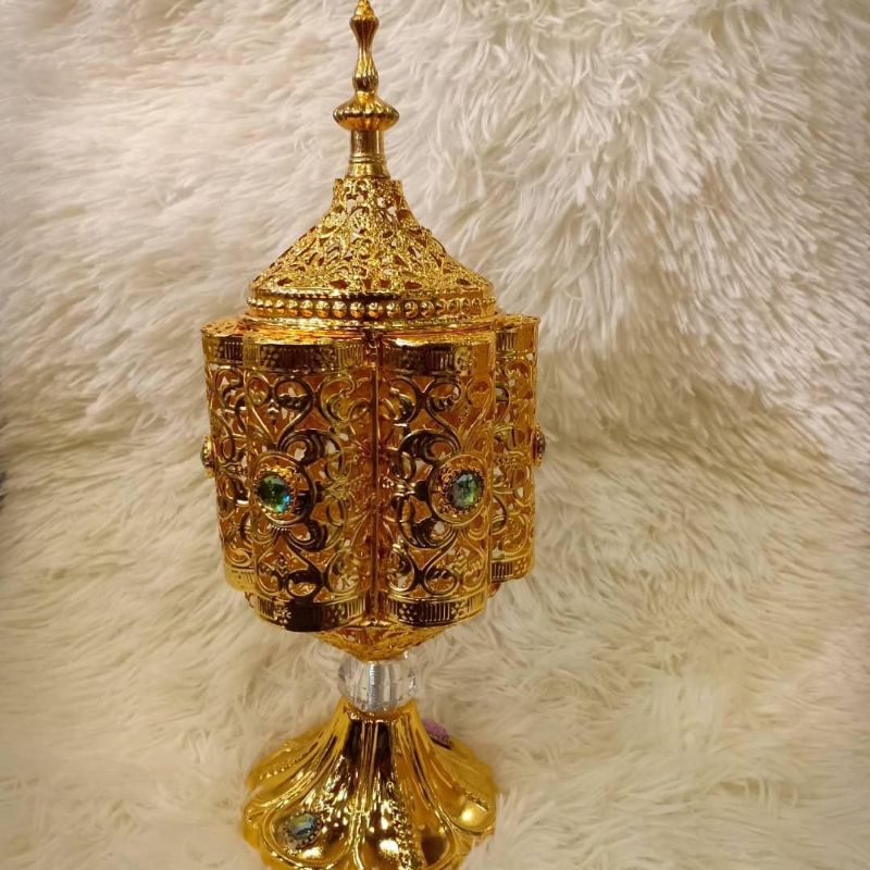 Metal Gold Mabkhara burner bakhoor Big size | Shopee Malaysia