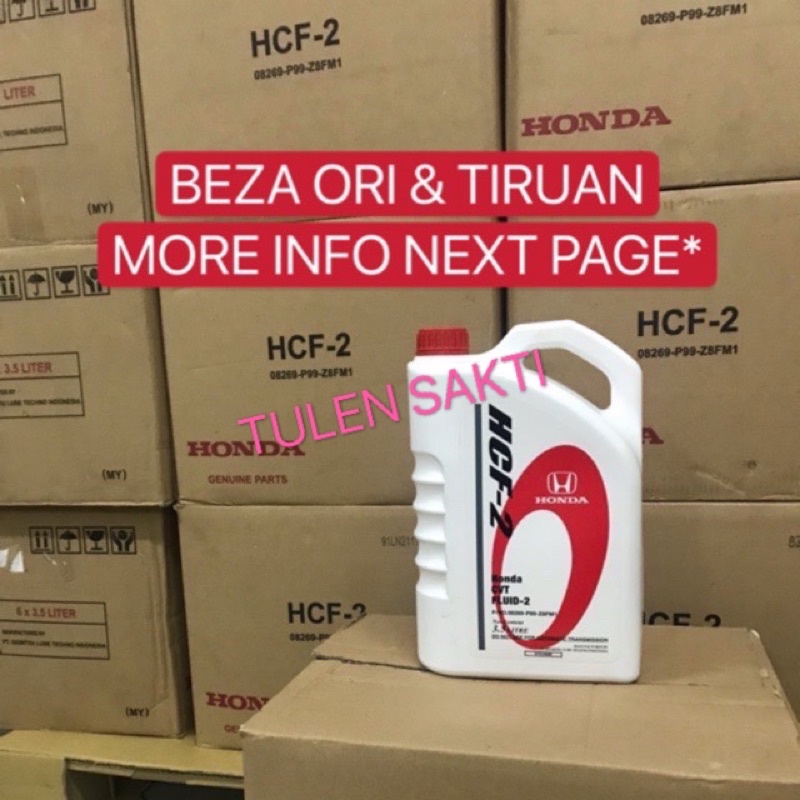 ORIGINAL HONDA HCF2 (3.5L) CVT FLUID-2 GEAR OIL CITY GM6 JAZZ GK HRV ...