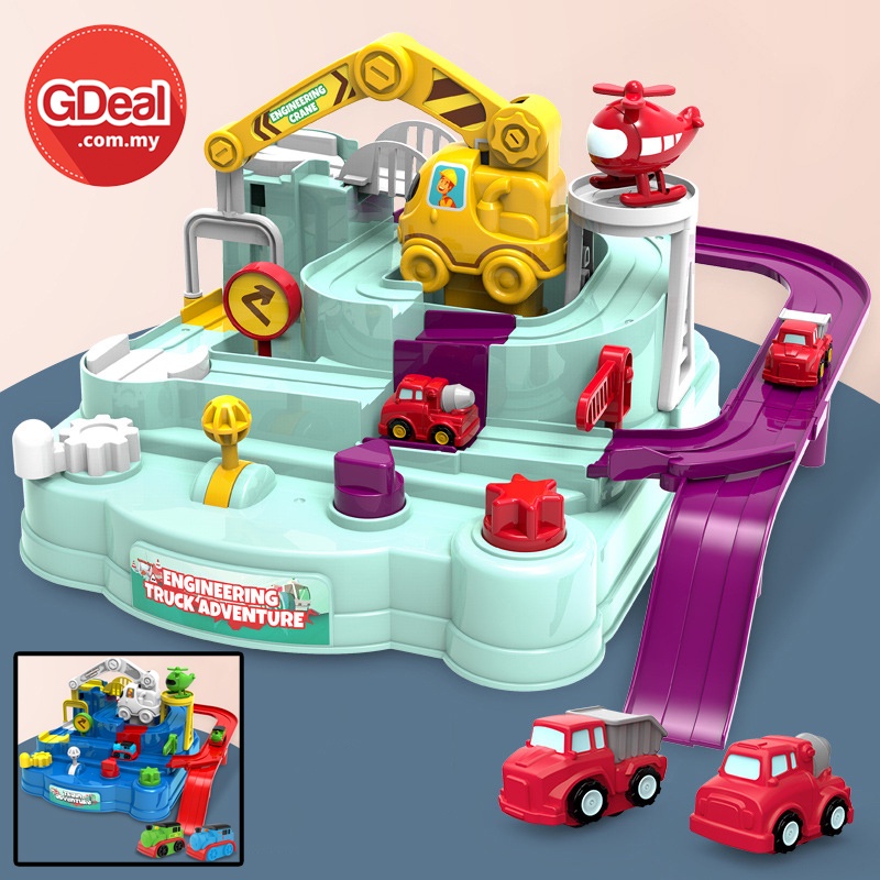 GDeal Car Adventure Track Set Toy Sliding Toy Car Educational Parent ...