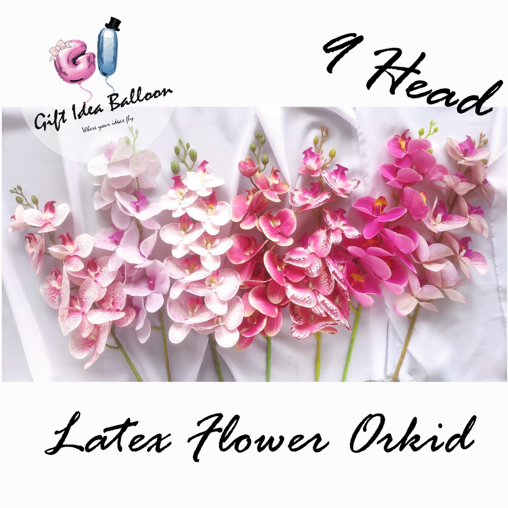 ORKID BORONG/ Pink Theme BUNGA ORKID LATEX 3D / 9 HEAD ORCHID LATEX 3D ...