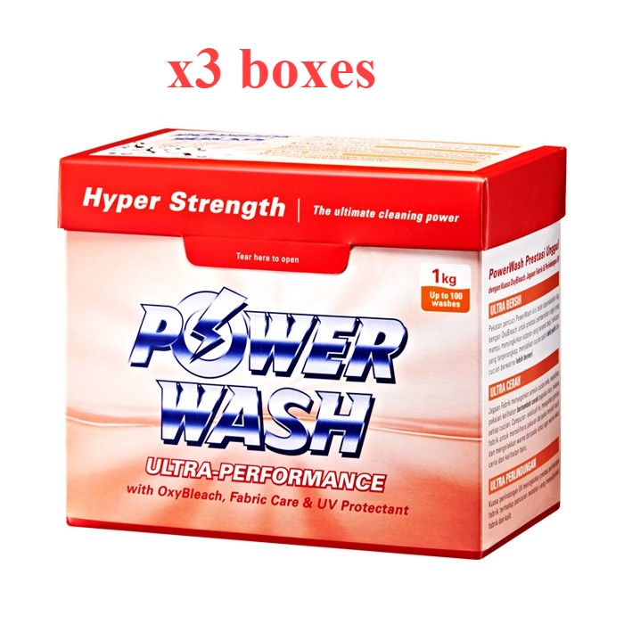 (x3 boxes) Ultra Power Wash - Hyper, Super, Regular, Powder Detergent ...