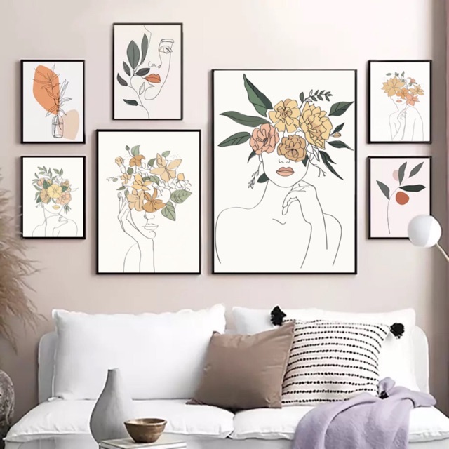 POSTER FRAME AESTHETIC FLOWER SKETCHES WALL DECOR WALL DECOR ART ...