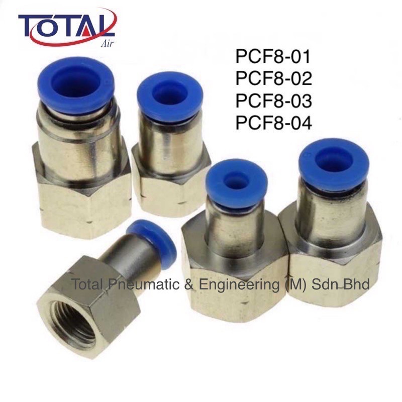PCF Series 8MM Female Straight Connector PCF8-01,PCF8-02,PCF8-03,PCF8 ...