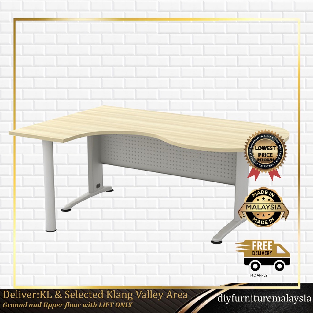 Superior Compact Office Table L-shaped | Meja Pejabat | Office Table ...