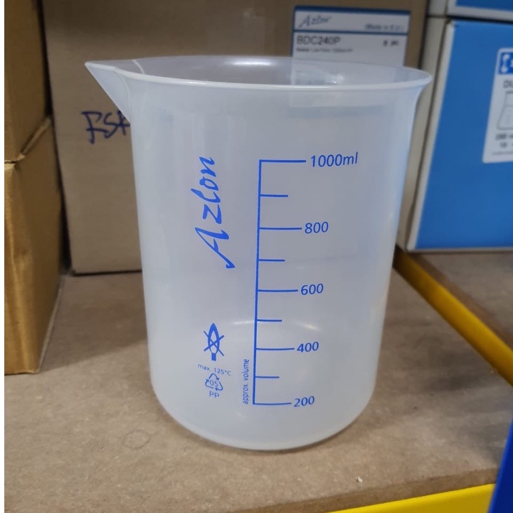( PROMO ) Azlon BDC240P 1000ml Plastic Beaker low form printed ...
