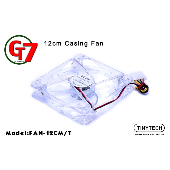 TINYTECH 12 CM TRANSPARENT COLOR LIGHT CASING FAN (FAN-12CM/T) | Shopee ...