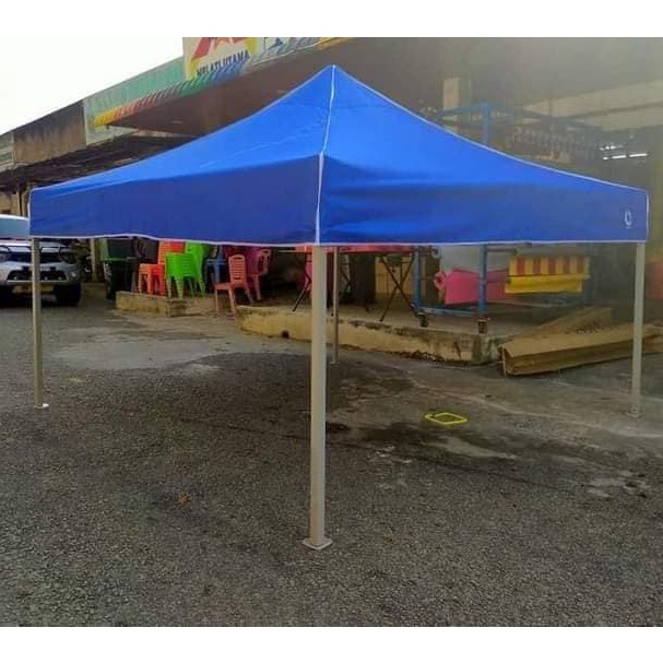 KHEMAH BESI PUTIH KAIN 10X10 700D PVC CANOPI NIAGA PASAR MALAM KHEMAH ...