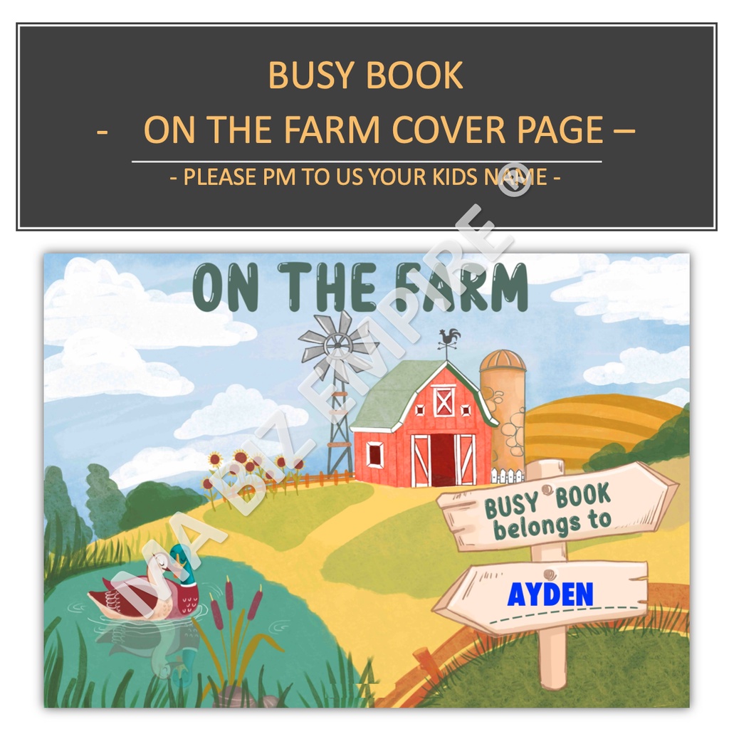 [HARDCOPY] ADD ON - ON THE FARM BUSY BOOK | QUIET BOOK | LAMINATE BUSY ...