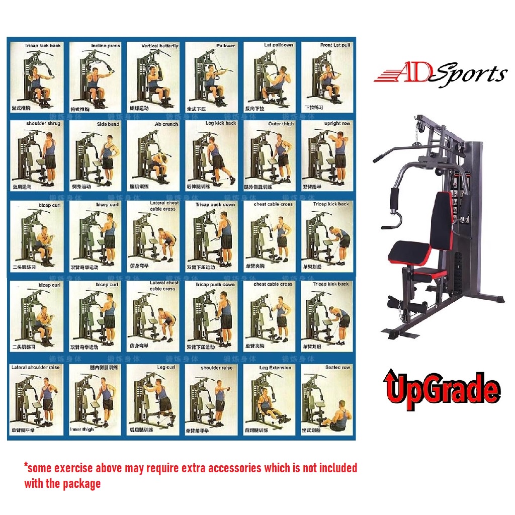 ADSports F7 All in 1 Multi Function Home Gym Station Fitness Workout ...