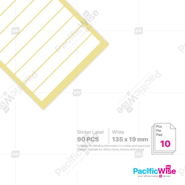 Rectangle Sticker Label/Label Pelekat Segi Empat/Sticker Label/135mm x ...