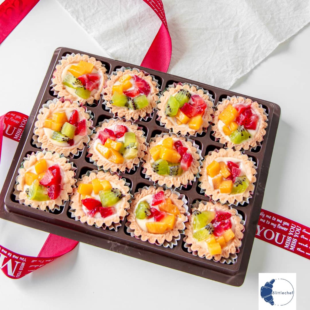 Mini Tart Box 12 hole (Mini Cheese Tart,Chocolate Cheese Tart, Fruit ...