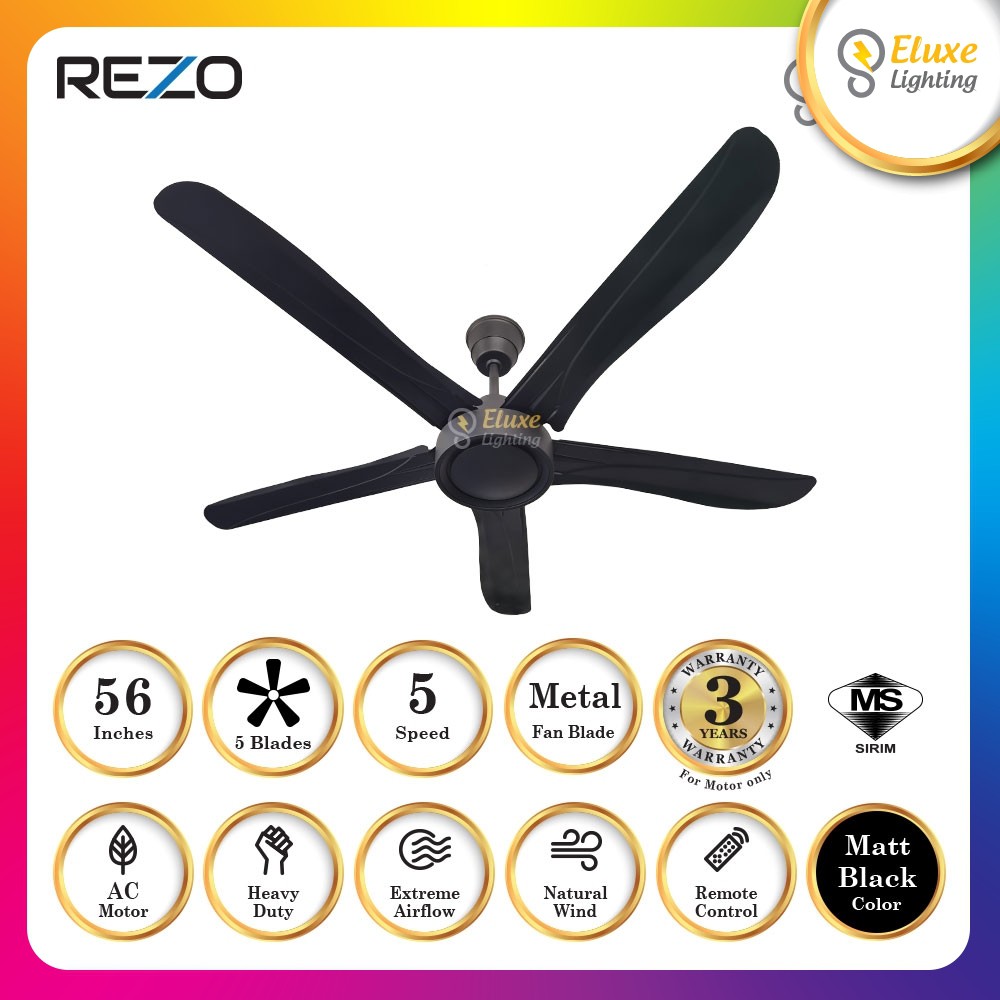 REZO S106/S306 56'' 5 SPEED 5 METAL BLADE REGULATOR/REMOTE CONTROL ...