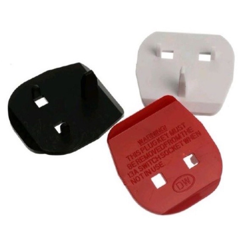 [3PCS]MultiColour 2 Pin to 3 Pin Converter Adaptor Safety Plug Key ...