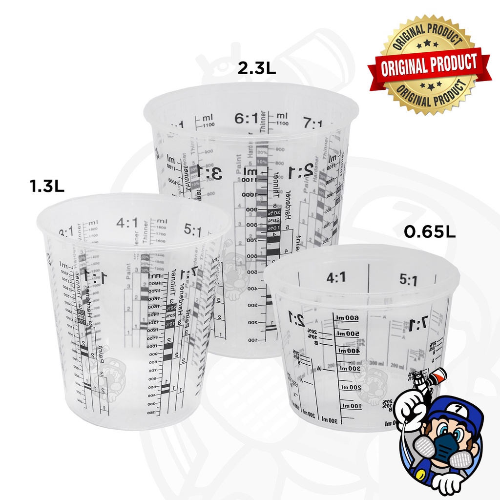 Automotive Car Paint Mixing Cup / Measuring Cup With Cover (650ml/1300ml/2300ml) | Shopee Malaysia