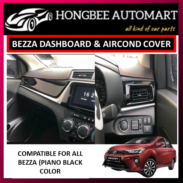 BEZZA 20-22 DASHBOARD COVER & AIRCOND OUTLET COVER CARBON FIBER & PIANO ...