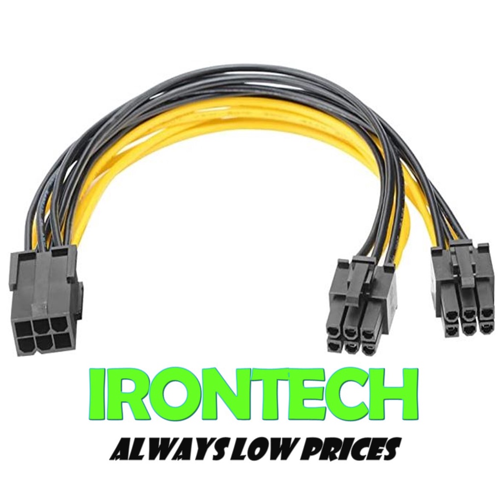 6 Pin Female to Dual 6Pin Male PCI Express (PCIe) Graphic Video Card ...