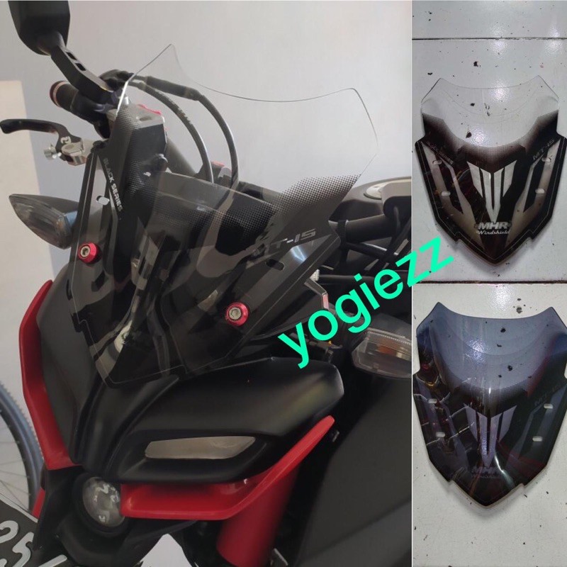 Windshield all new yamaha mt15 visor mt15 flyscreen frontshield shield ...