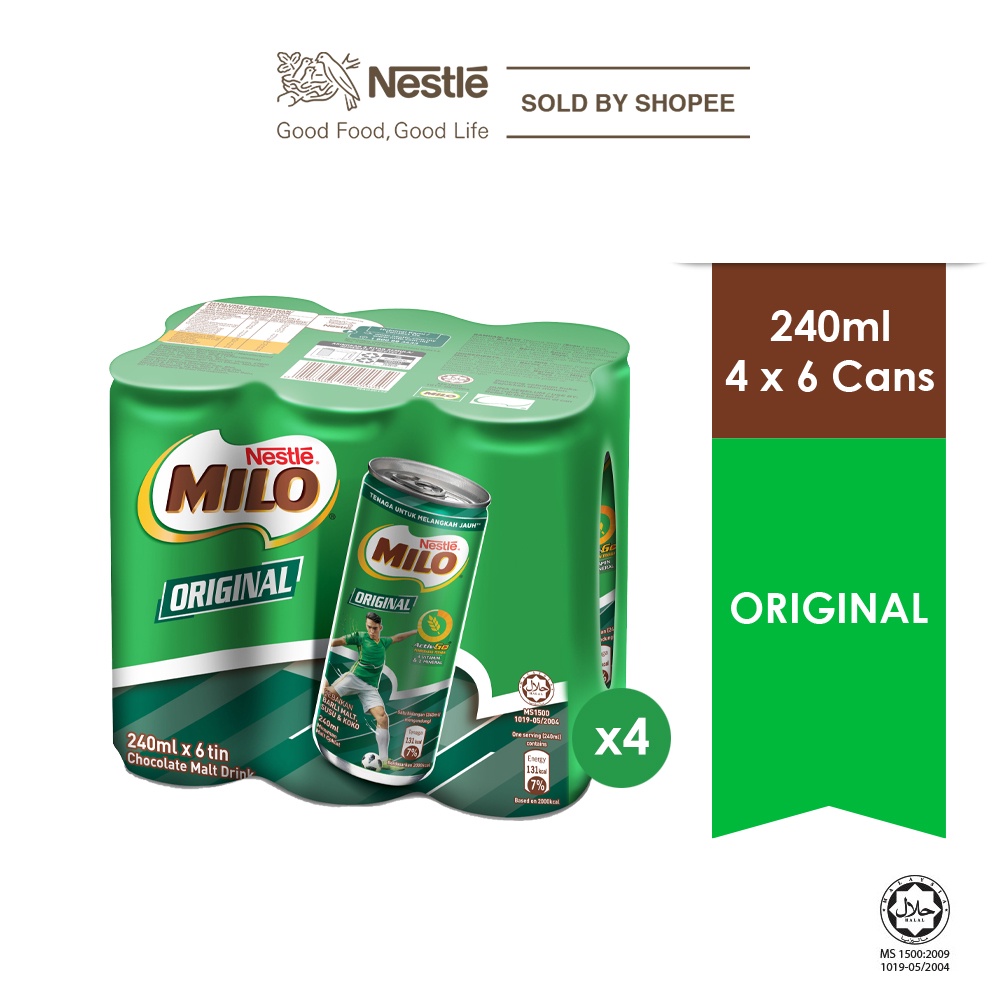 NESTLÉ MILO® ORIGINAL CAN 240ml X 24 | Shopee Malaysia