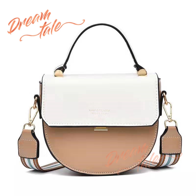 Dreamtale Women Handbag Handbeg Colour Block Half Moon Saddle Bag Sling ...
