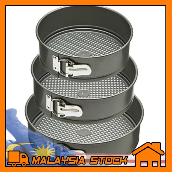 3 in 1 Set Nonstick Cake Mould 3 Tier Layer | Loyang Kek Bulat | Baking ...