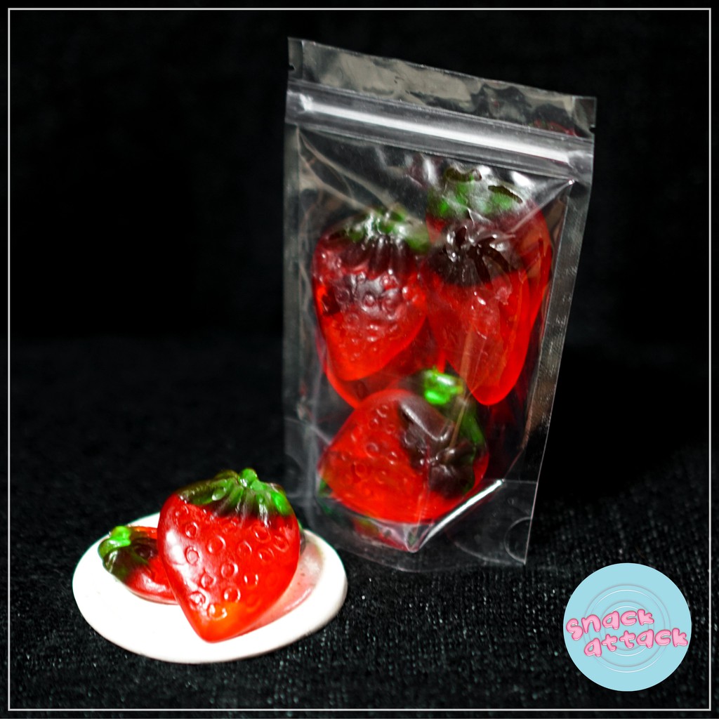 Haribo Giant Strawberry Gummy Candy - 100g [REPACK] [Resealable Zip ...