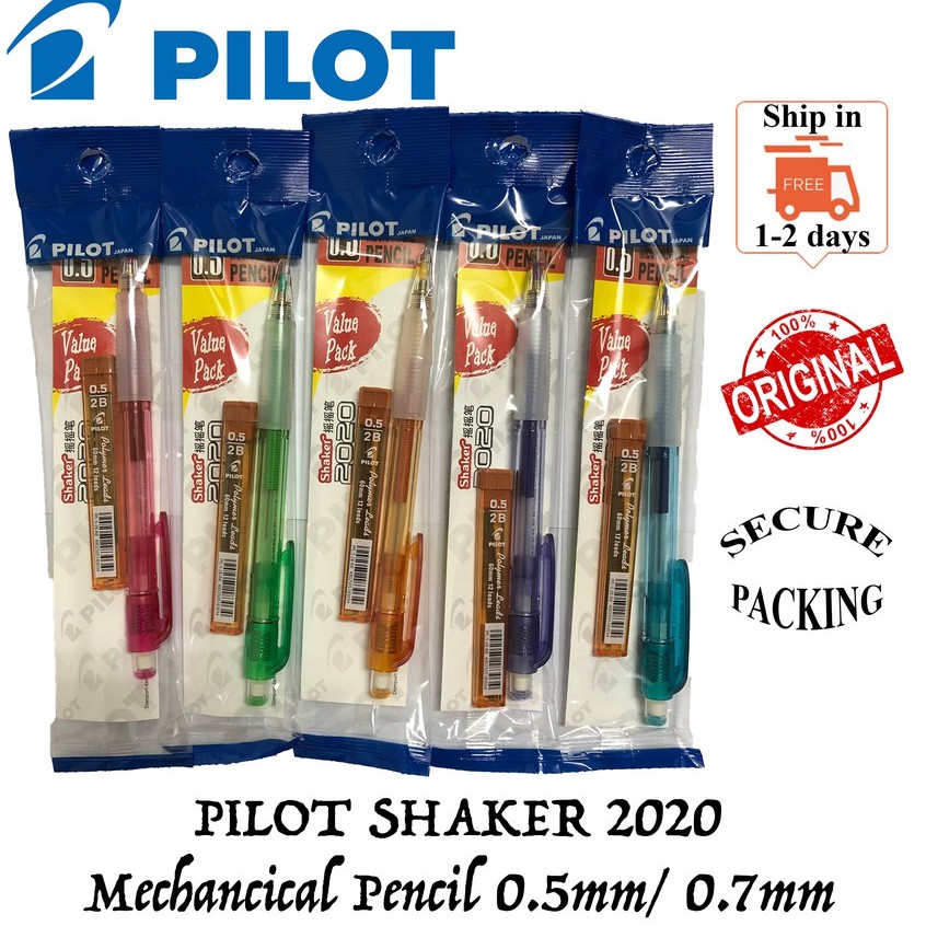 Pilot Shaker 2020 Mechanical Pencil 0.5/ 0.7mm *Free Lead* | Shopee ...