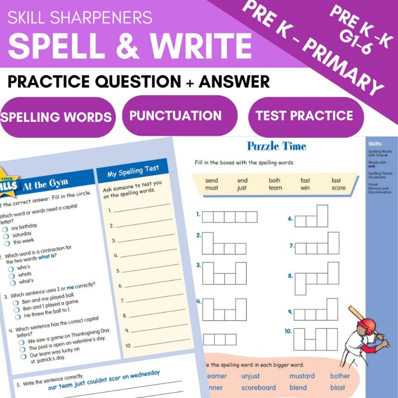 E58 Primary Spell and Write Pre Kindergarten to Primary Pre k - G6 ...