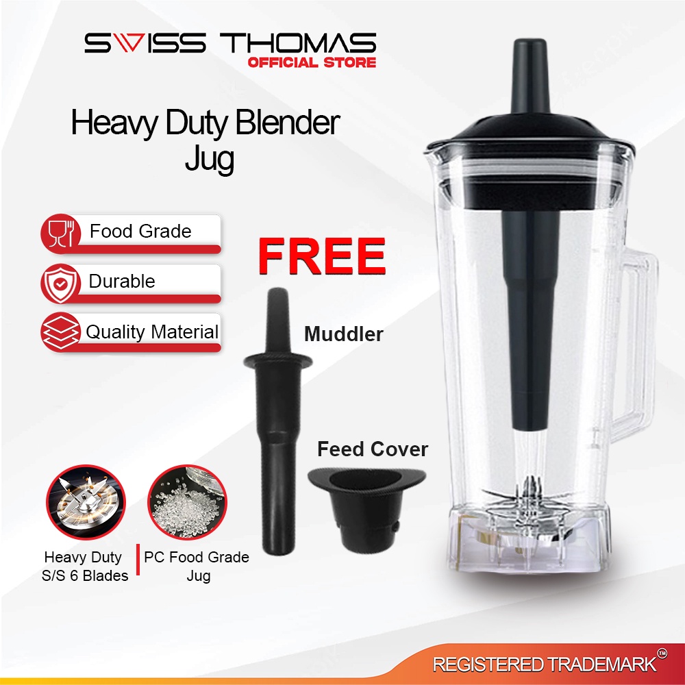 SwissThomas Jug For Heavy Duty High Speed Blender Pengisar Ice Cubes ...