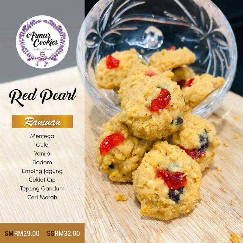 COOKIES RED PEARL | KUIH RAYA 2021 | By Armar Cookies | Shopee Malaysia
