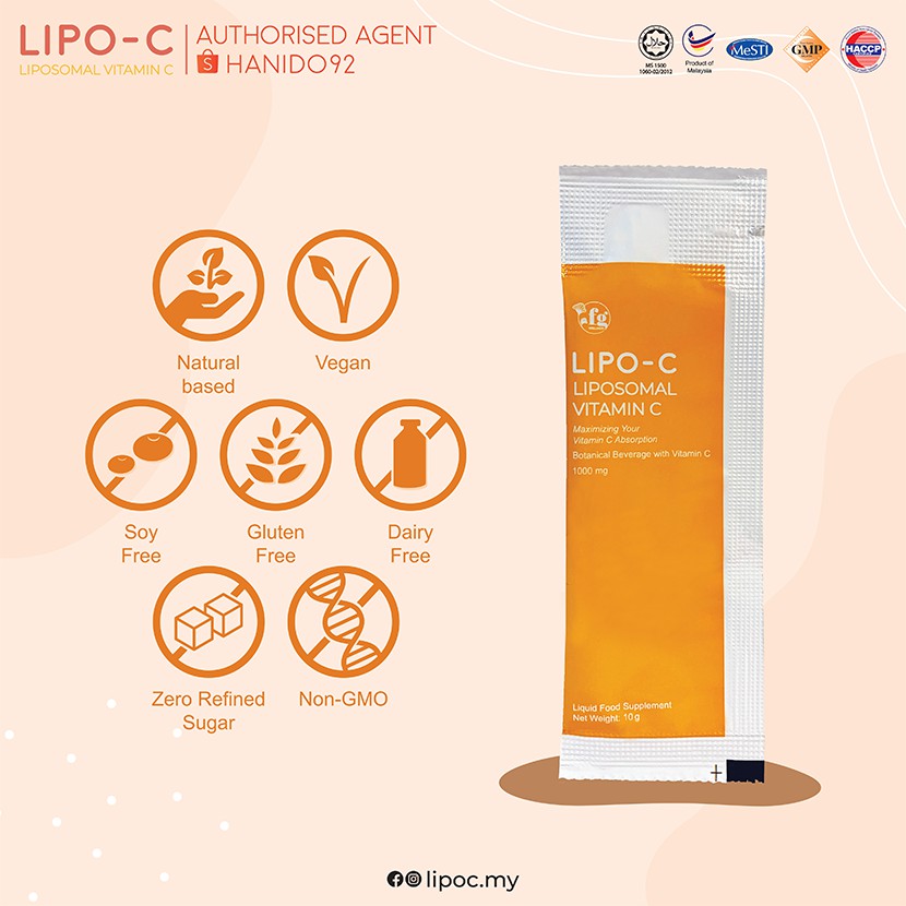 Lipo-C Liposomal Vitamin C 1000 mg (Made in Malaysia) [Daily Shipping!] | Shopee Malaysia