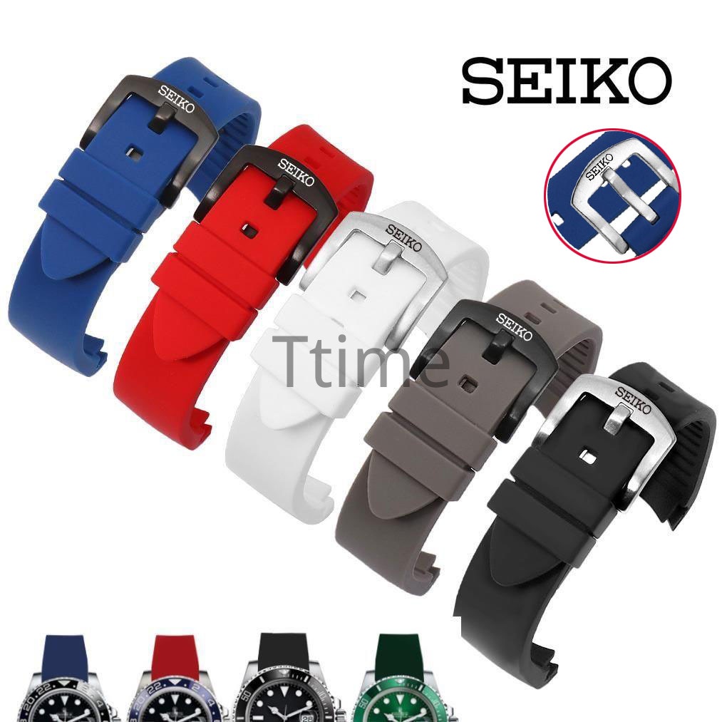 20mm 22mm Fluorine Rubber Arc Watch Strap for Seiko PROSPEX Series 18 ...