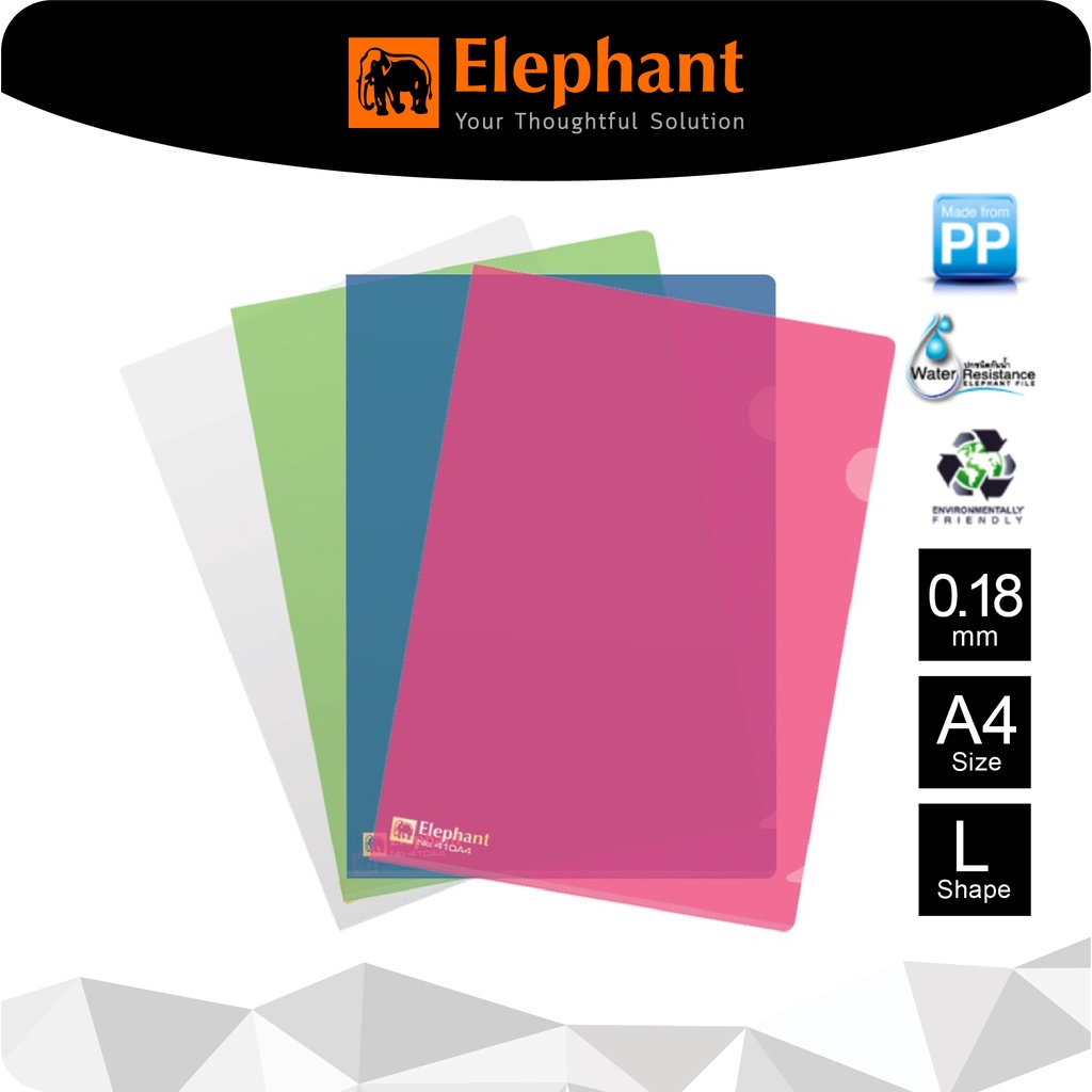 Elephant PP L-Shape Folder 410A4 (12 Pcs/Pack) | Shopee Malaysia