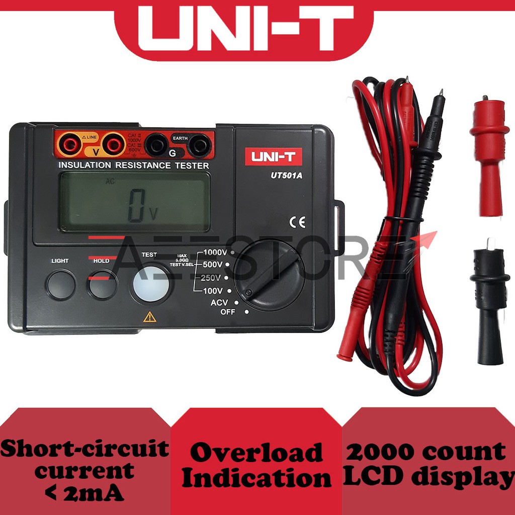 Uni-T UT 501A Insulation Resistance Tester / Penguji Rintangan Penebat ...