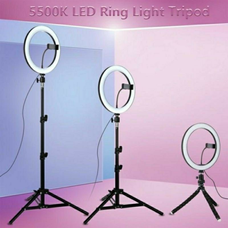 READY STOCK LED Ring Light with Stand Dim Video Live Studio Lighting ...