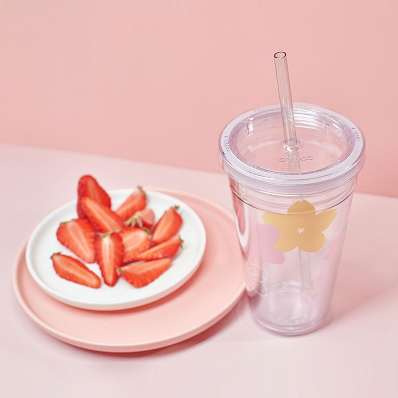 LUCKIN COFFEE Sakura Season Transparent Straw Cup | Shopee Malaysia