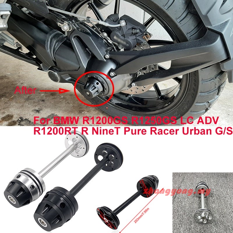 CNC POM Slider Stand Axle Fork Rear Wheel Falling Protection For BMW ...