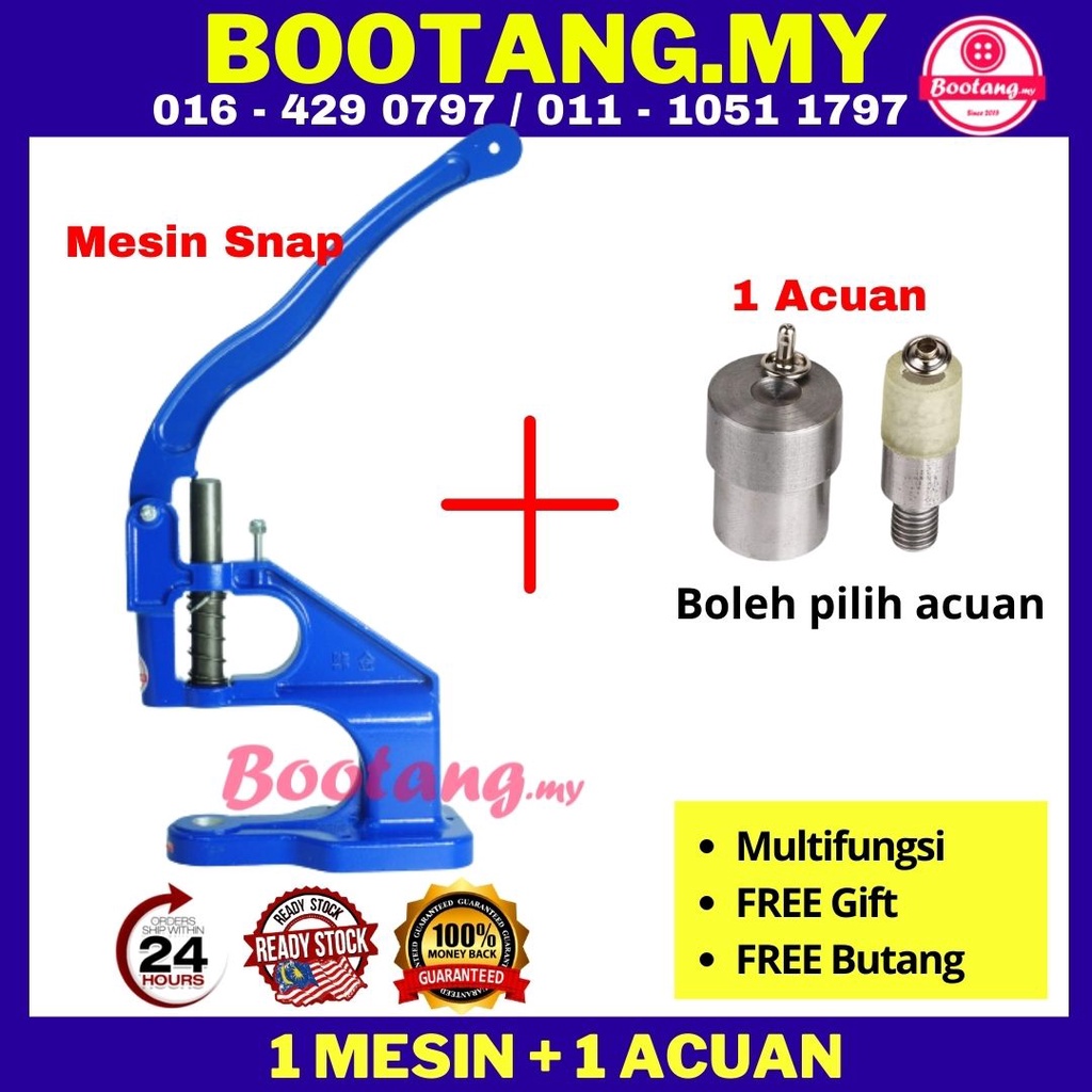 Pakej Lengkap Mesin + Acuan + Free Butang | Butang Snap Katup | Alat ...