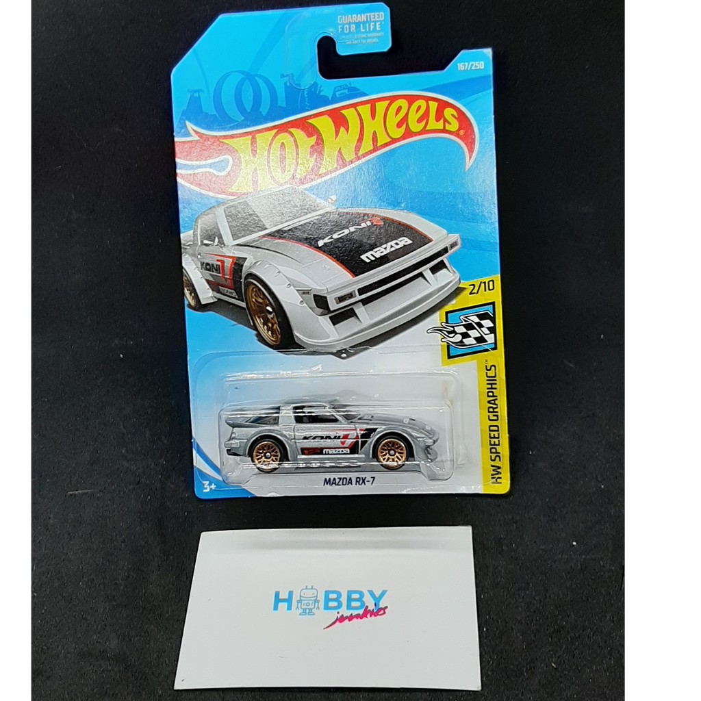 HOT WHEELS MAZDA RX-7 FC US CARD rx7 koni speed graphics Mattel Diecast ...