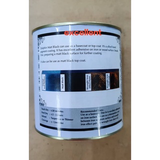 1L DOLPHIN Metal Paint Matt Black 1225 / Cat Minyak Hitam Mati / Warna ...