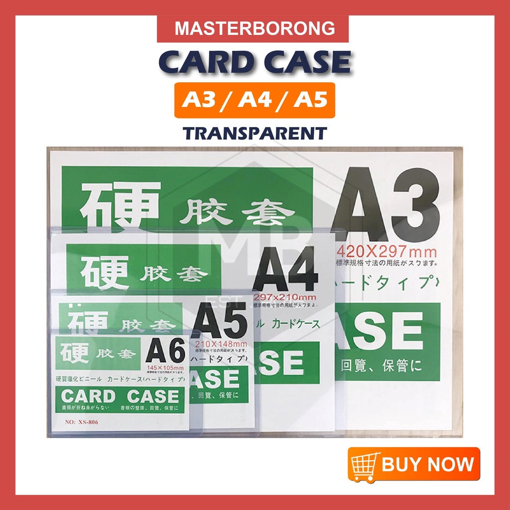 masterborong A3 | A4 | A5 High Quality Card Case Hard PVC Clear Case ...