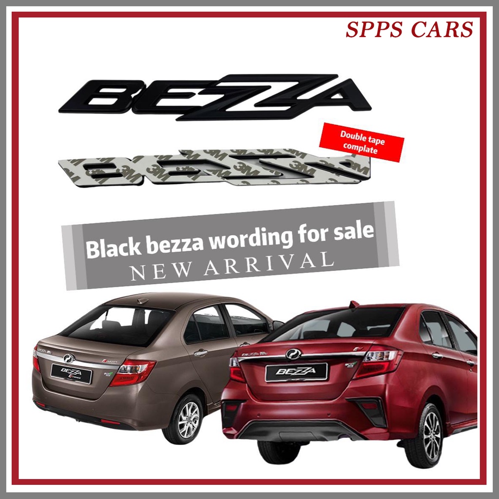 Perodua Bezza Black Wording Emblem with tape | Shopee Malaysia