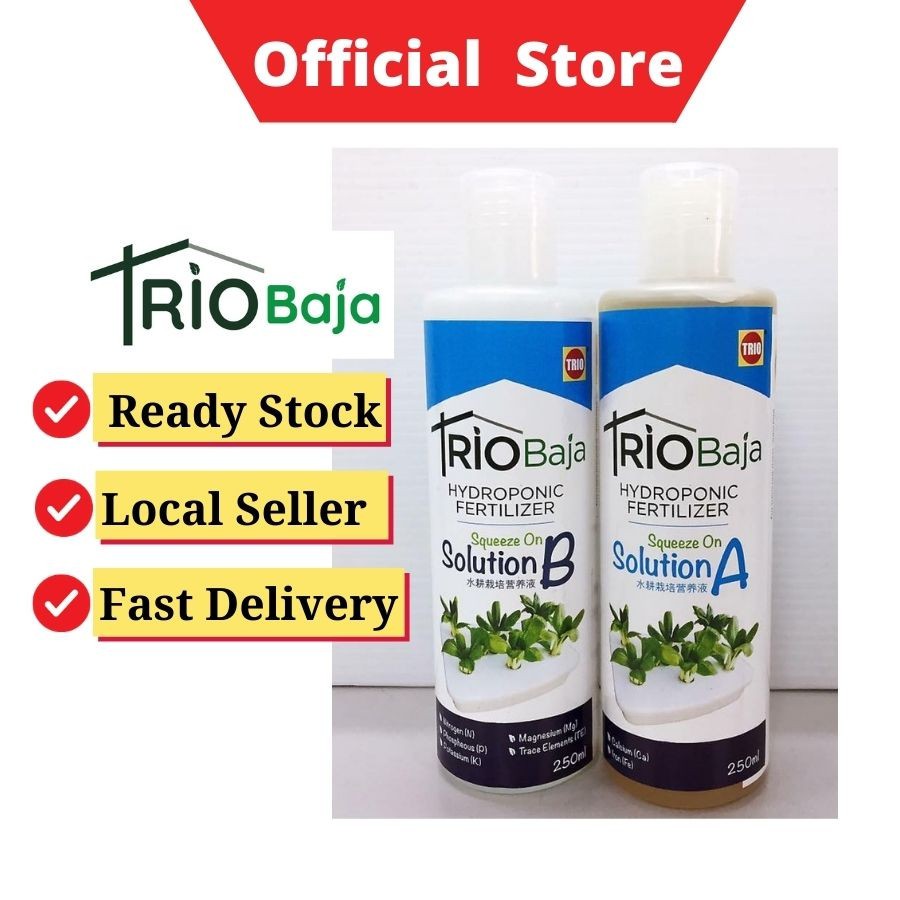Triobaja Squeeze On Hydroponic Solution Grow A and B /水耕栽培营养液 A + B ...