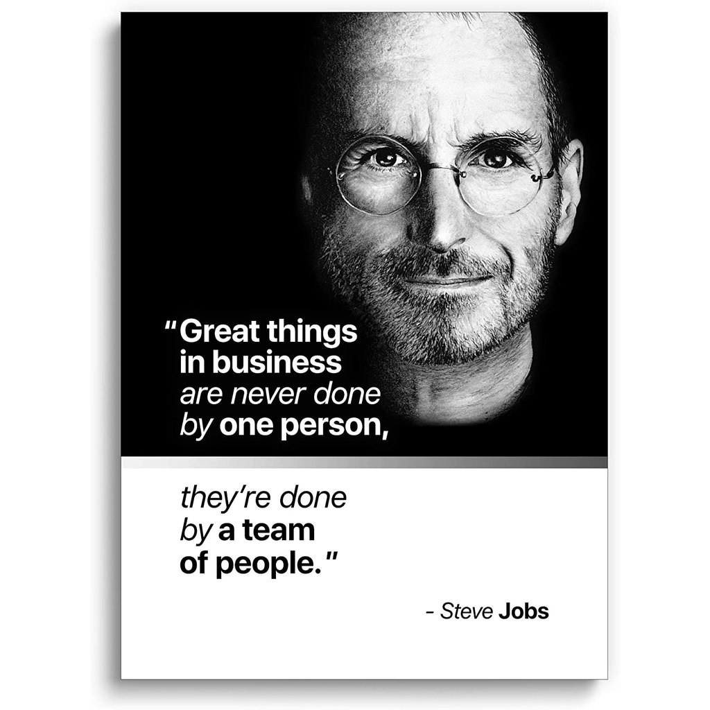 Large Motivational Poster of Steve Jobs x Inches Inspirational Wall Art ...