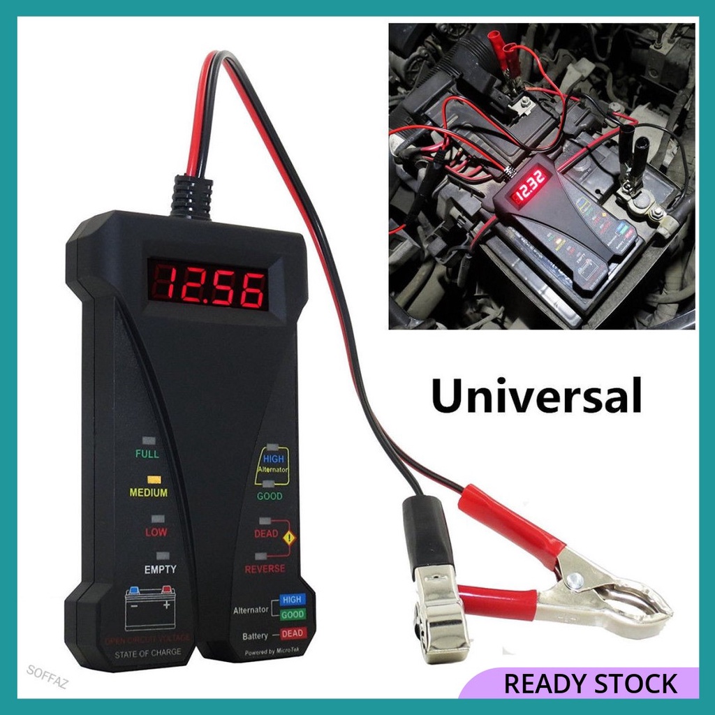 12V LCD Display Digital Car Battery Tester Voltmeter and Charging ...