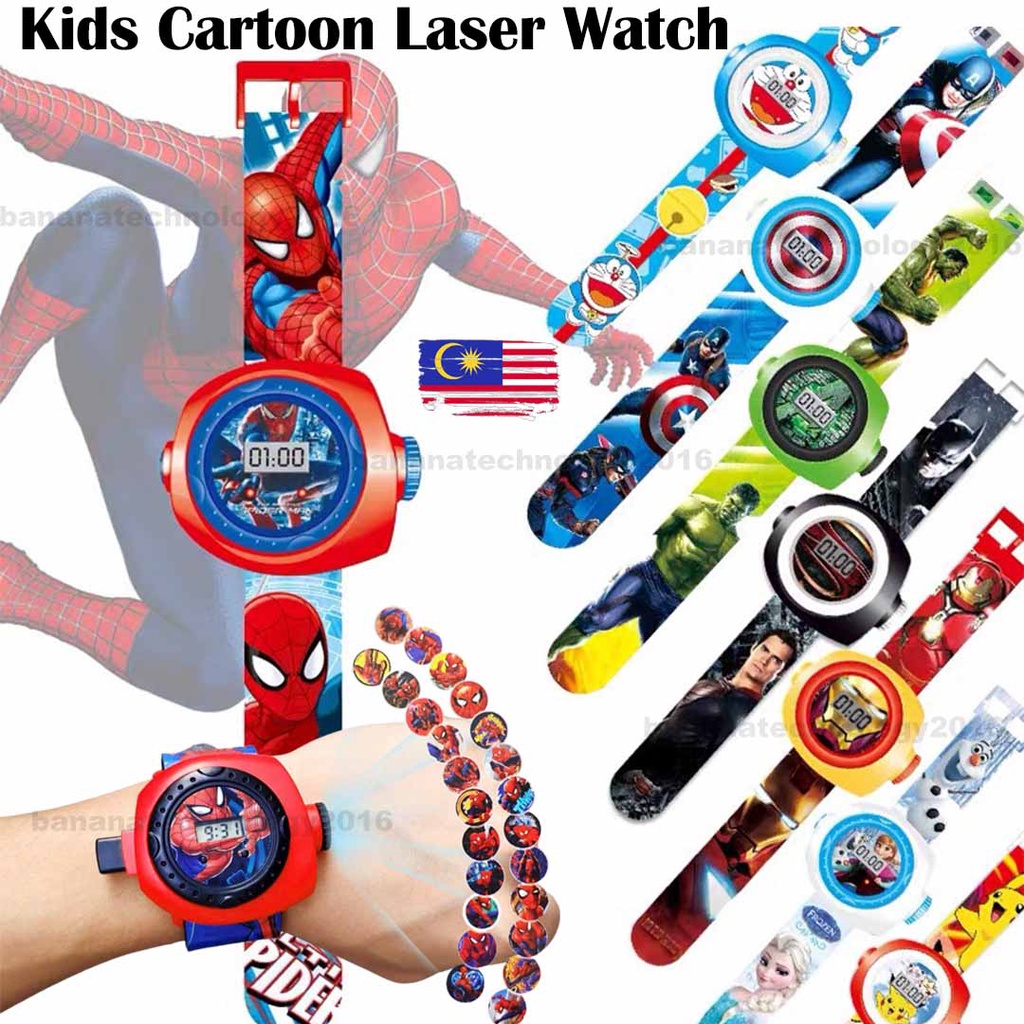 Jam Tangan Kanak kanak With LED Projector Jam Budak Kartoon Kids Watch ...