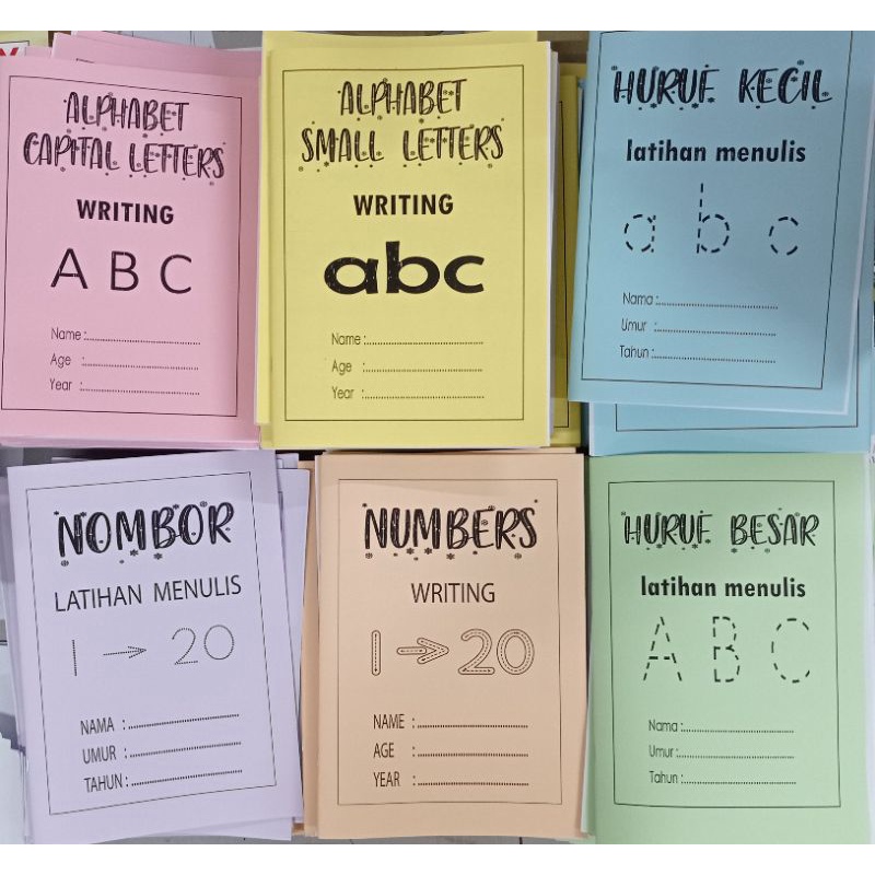 📒ABC Buku Latihan Menulis abc dan 123📒ABC 123 WRITING BOOK 1 set 6 ...