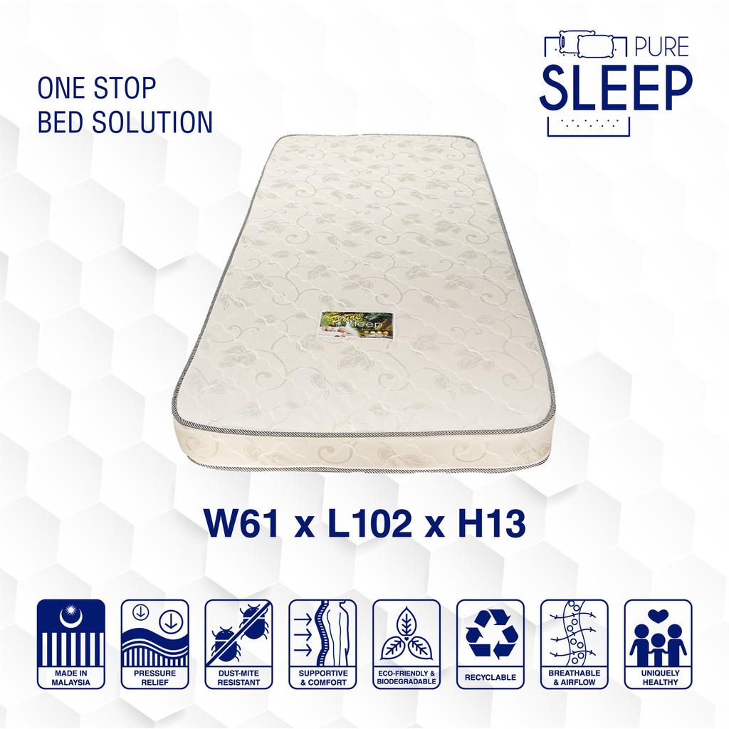 [Special Edition] Pure Sleep Single Mattress White W61 x L102 x H13 cm ...