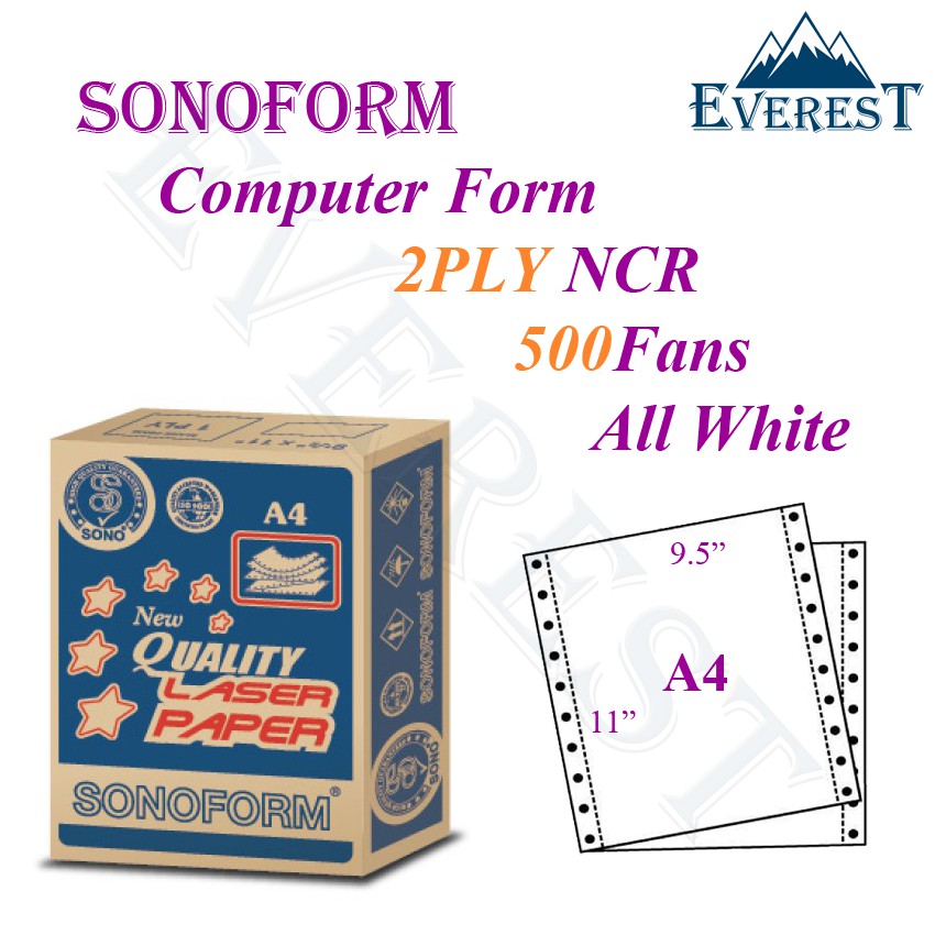 [Malaysia Ready Stock] 2Ply 500 Fans Computer Form 9.5" x 11" NCR ...